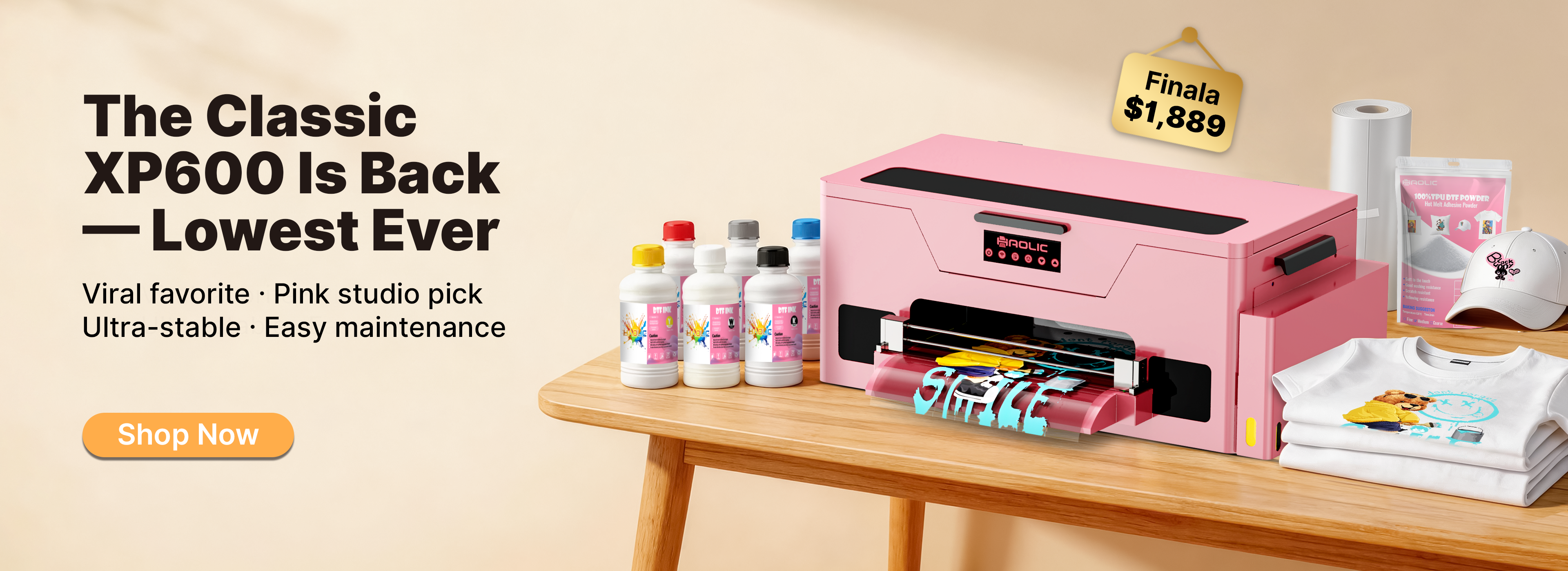 Haolic | Pink DTF & UV DTF Printer for Small Business